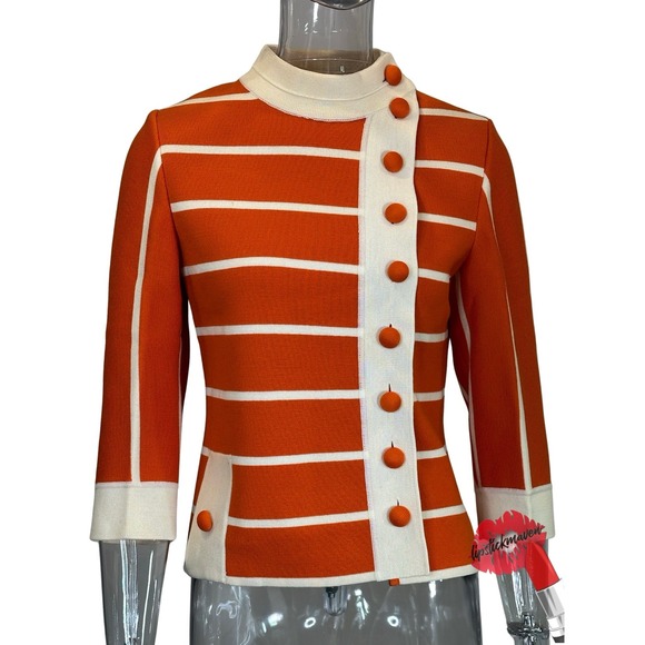 Vintage | Sweaters | Vintage 7s St Andrews Sweater Orange White Striped ...